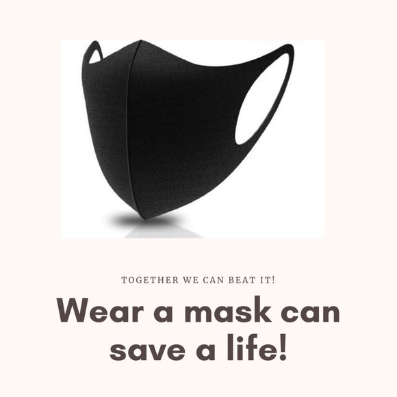 Accessories | 2 Black Cotton Washable Reuseable Masks | Poshmark